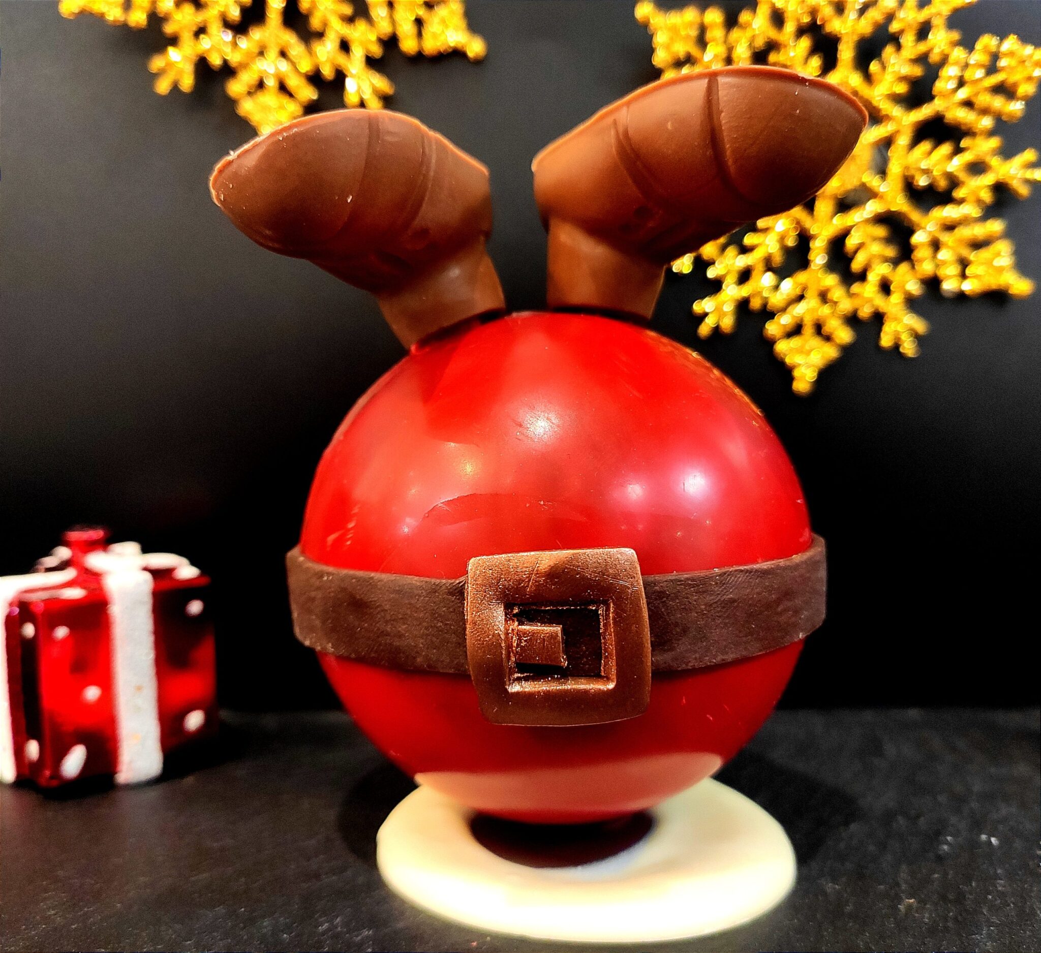 Père Noël en chocolat noir - Meilleur chocolaterie à Nice